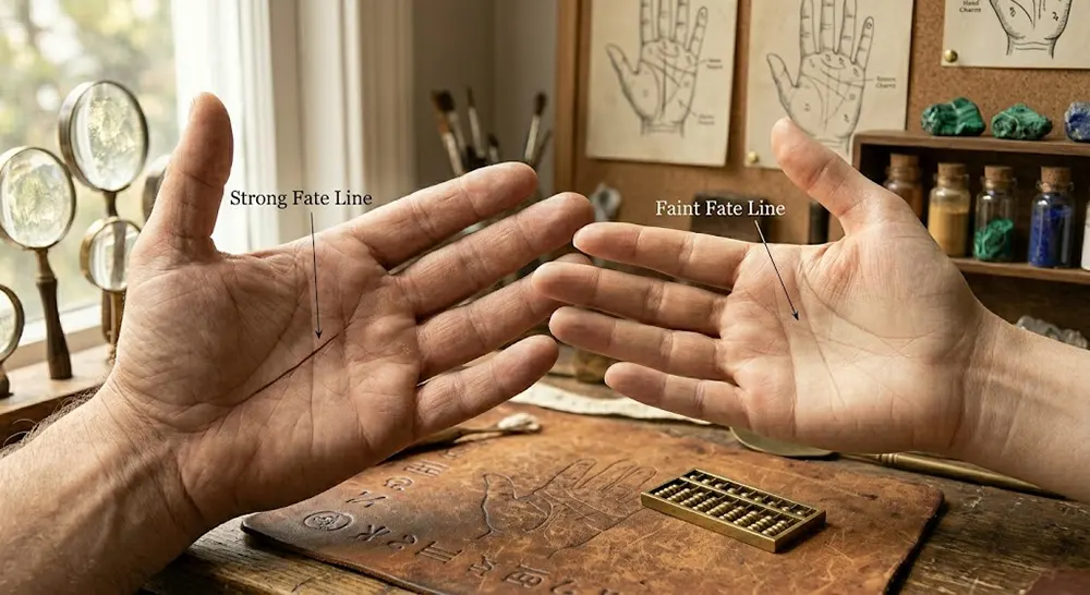 Faint Fate Line in Palmistry: Gradual Career Development